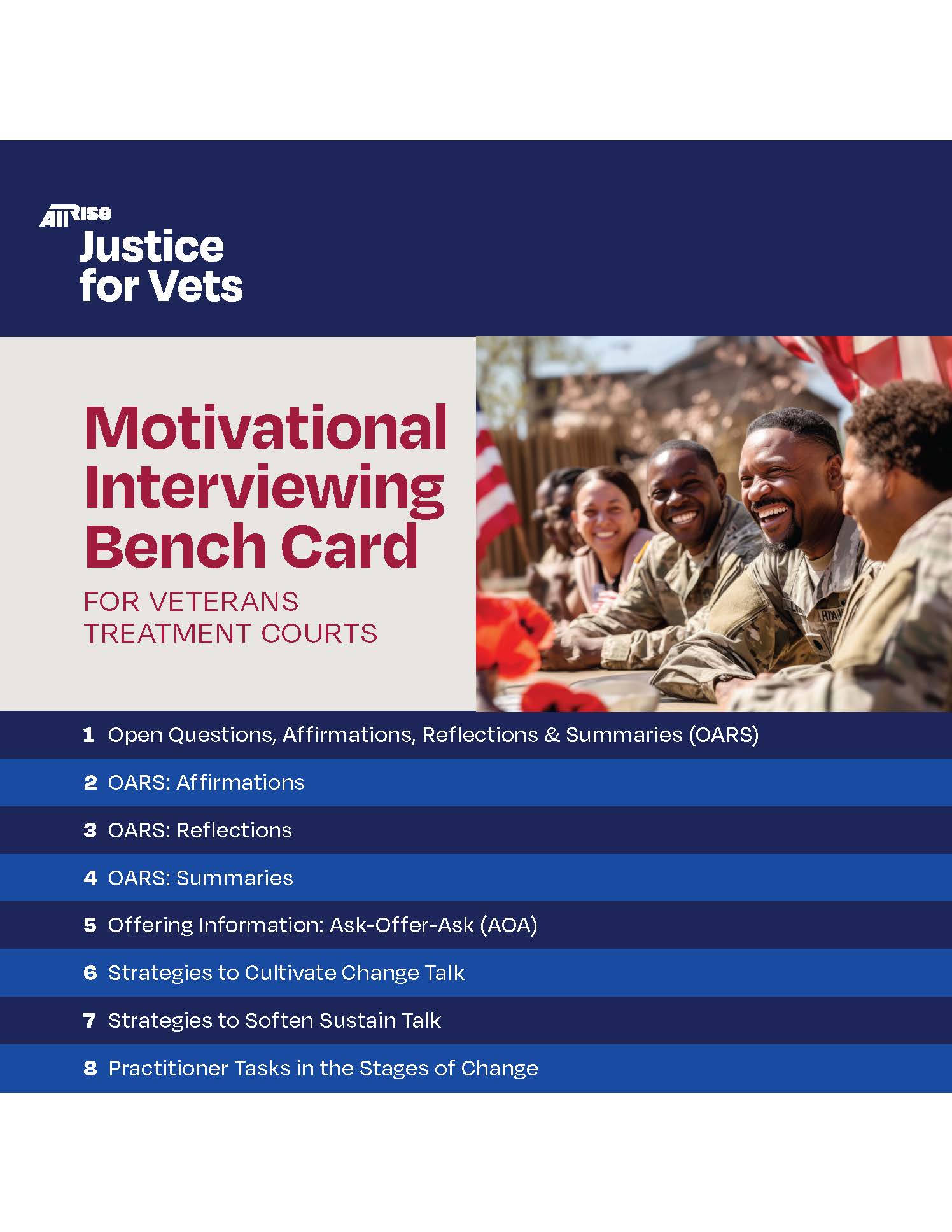 Motivational Interviewing Bench Card for Veterans Treatment Courts ...
